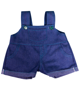 Denim Overalls with Teal Blue stitching 16"